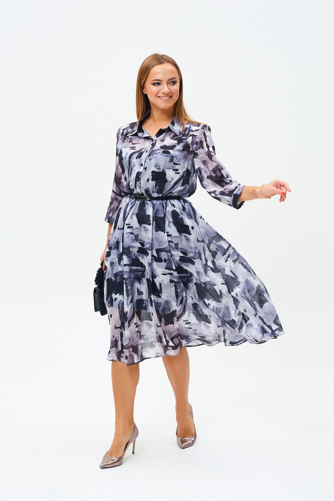 Платье 8281 черно-серый Tvin купить в интернет магазине Велесмода